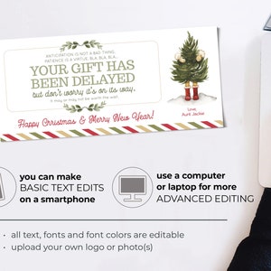 Gift Voucher Editable TEMPLATE | Your Gift Has Been Delayed | Funny ...