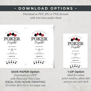 Poker Night Invitation TEMPLATES Editable Invite Mobile - Etsy