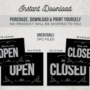Open Closed Sign Printable | INSTANT DOWNLOAD | Uneditable JPG Files ...