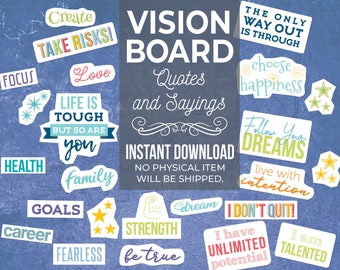 Vision Board Quotes/sayings | INSTANT DOWNLOAD | Scrapbooking ...