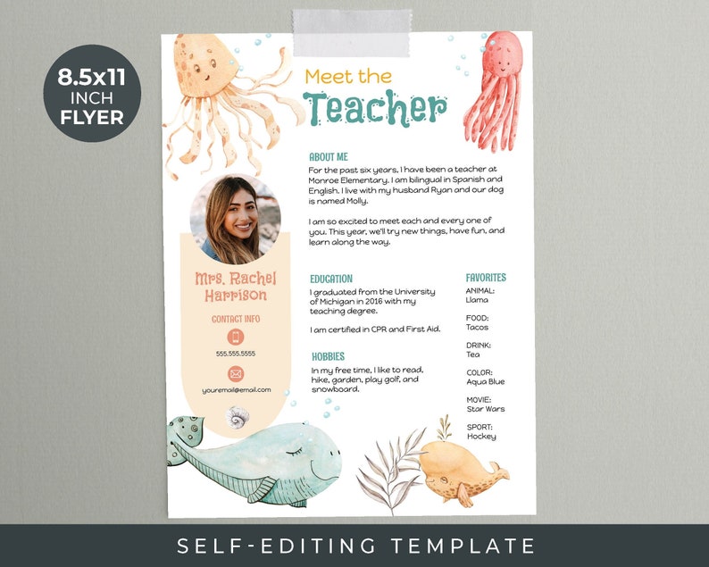 Meet the Teacher Flyer TEMPLATE Edit in Corjl Teacher - Etsy