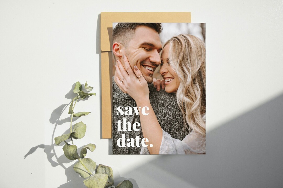 Save the Date Card Customizable Canva Photo Template Instant Download ...