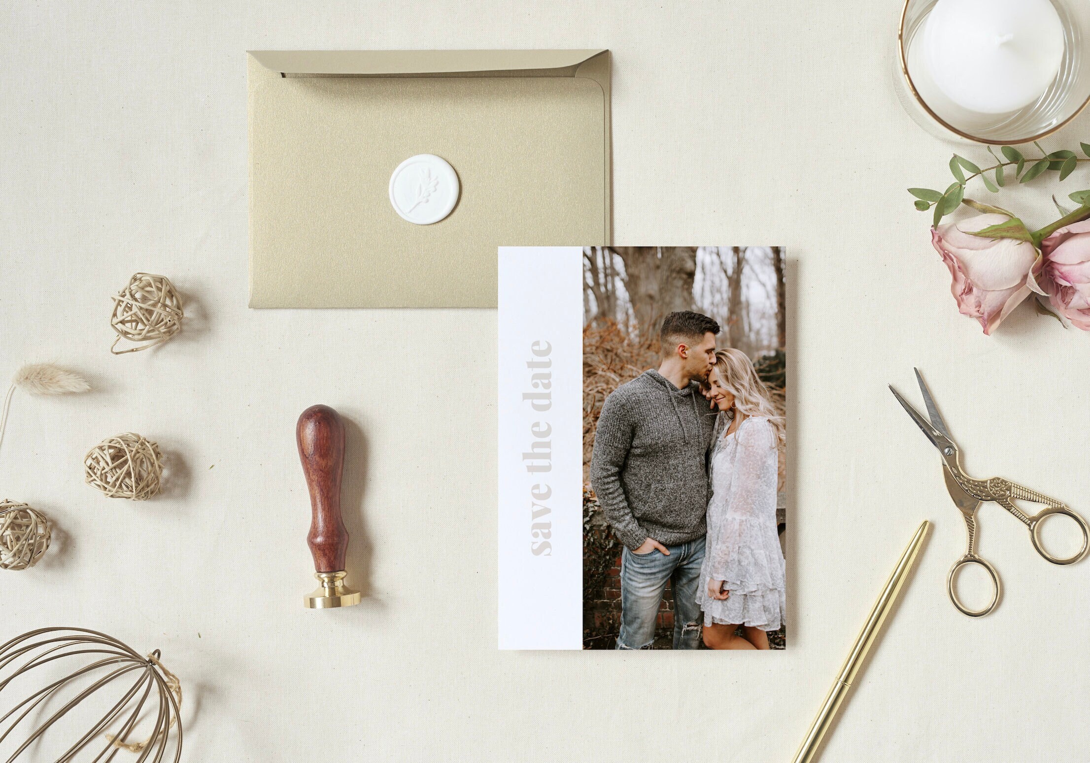 Save the Date Card Customizable Canva Photo Template Instant Download ...