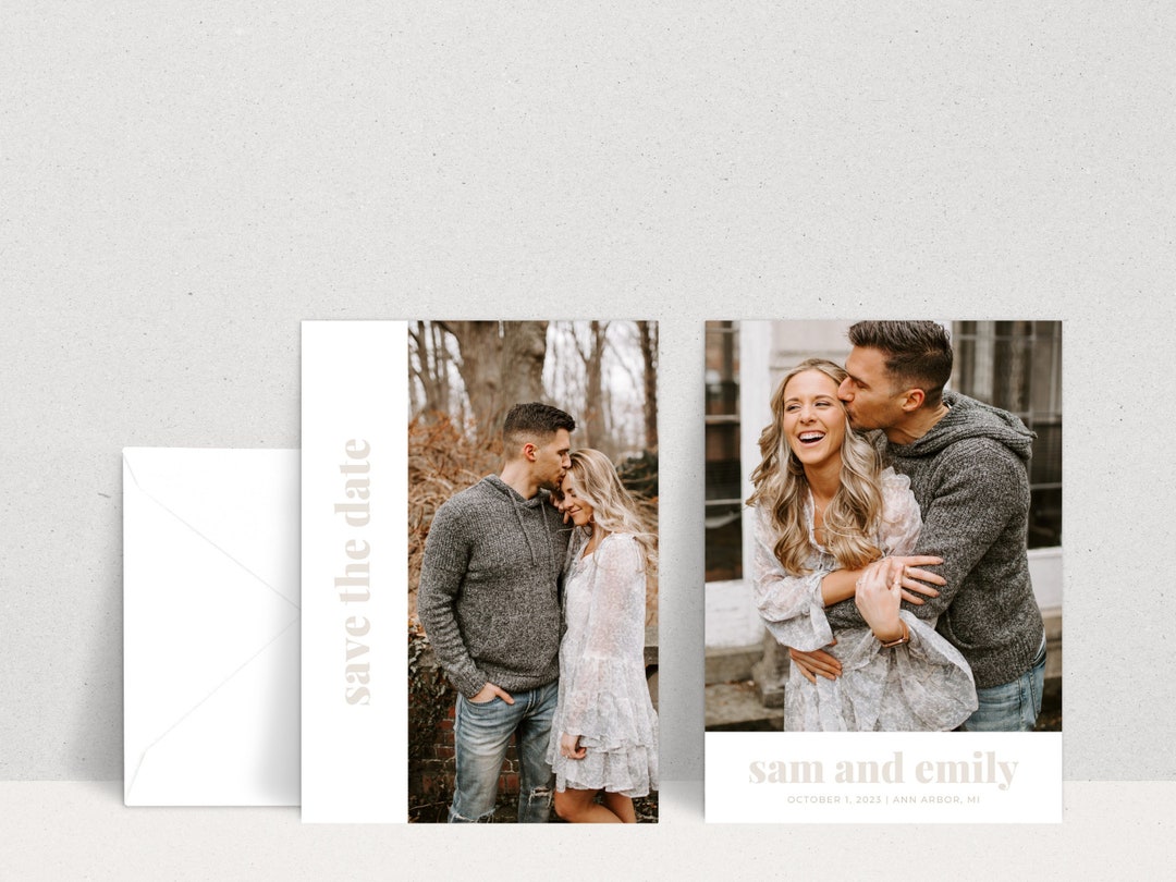 Save the Date Card Customizable Canva Photo Template Instant Download ...