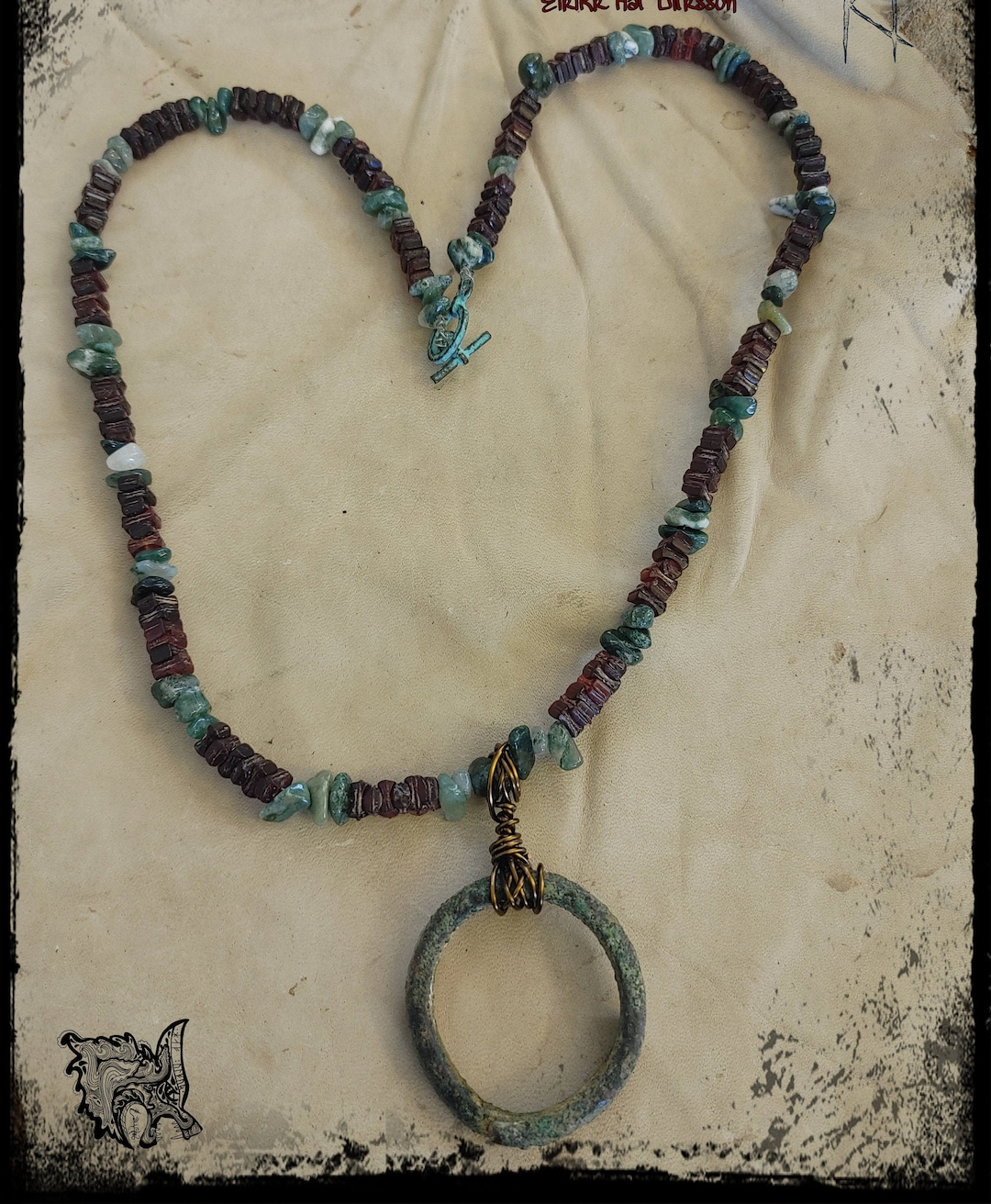 Ancient Serpent Whisper Bronze Age Amulet & Moss Agate Necklace - Etsy ...