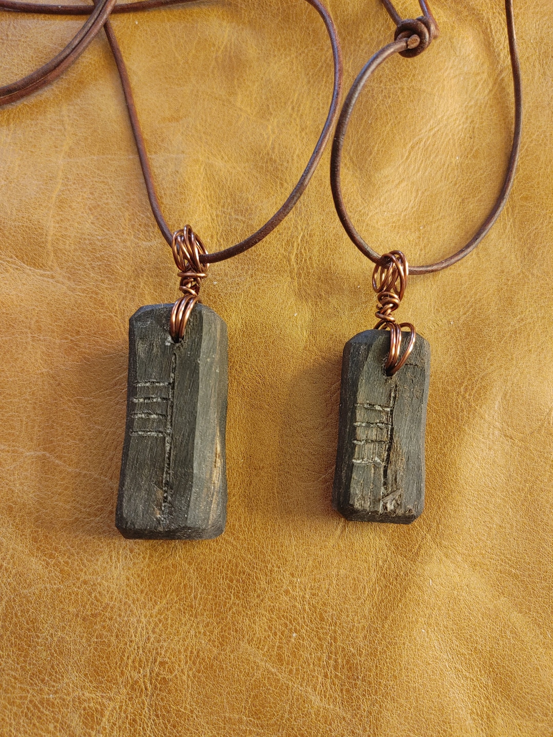 Ancient Irish Oak Bog Pendant Ogham Hazel-coll Symbol, Celtic Witch ...