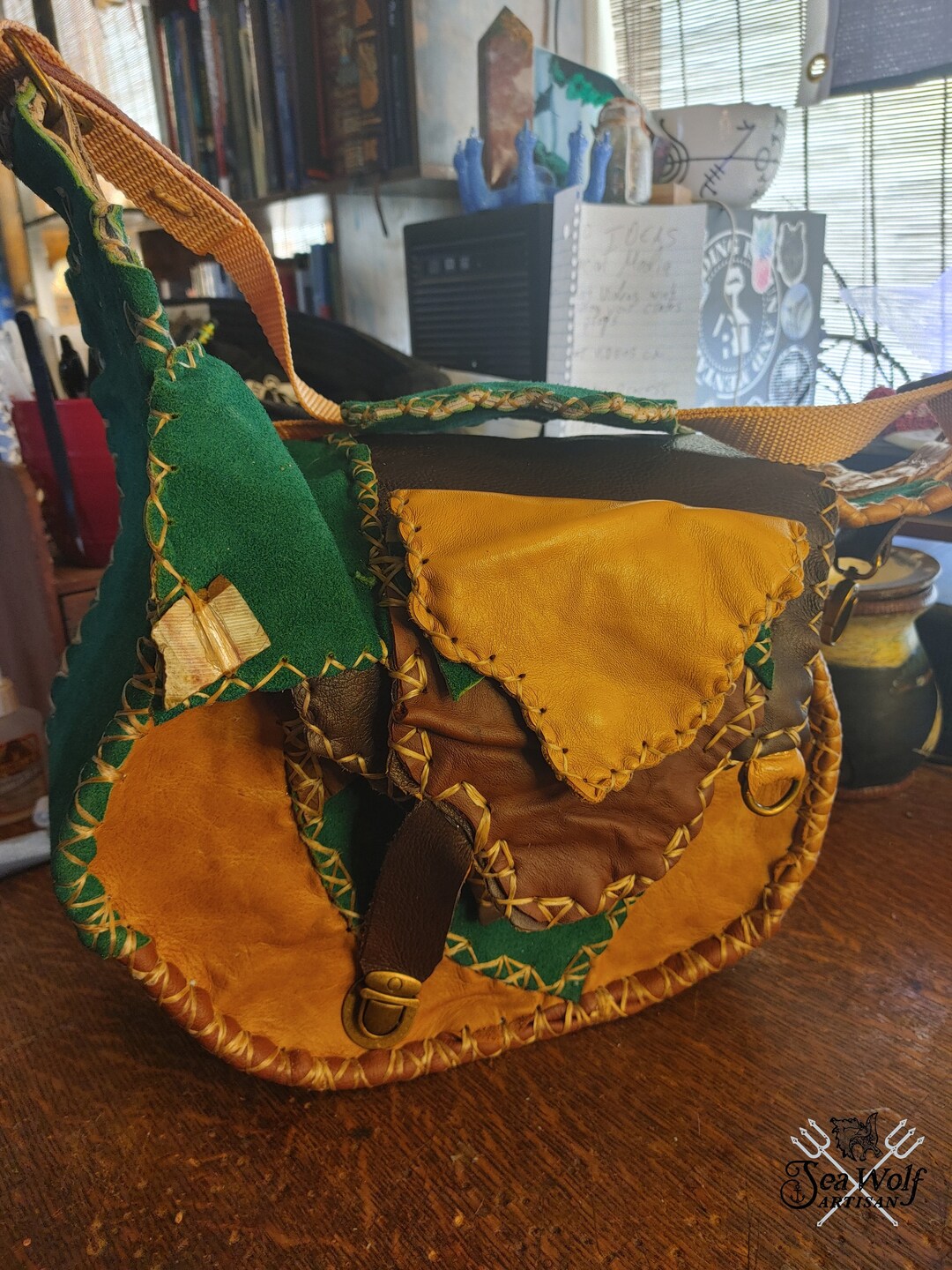 The Forest Dweller Satchel, Cosplay, Ren Faire, Green, Brown, Handbag ...