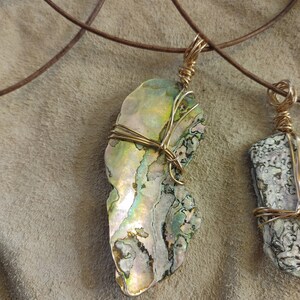 Puget Sound Radiance: Abalone Shell Pendants With Brass Wire Wrapping ...