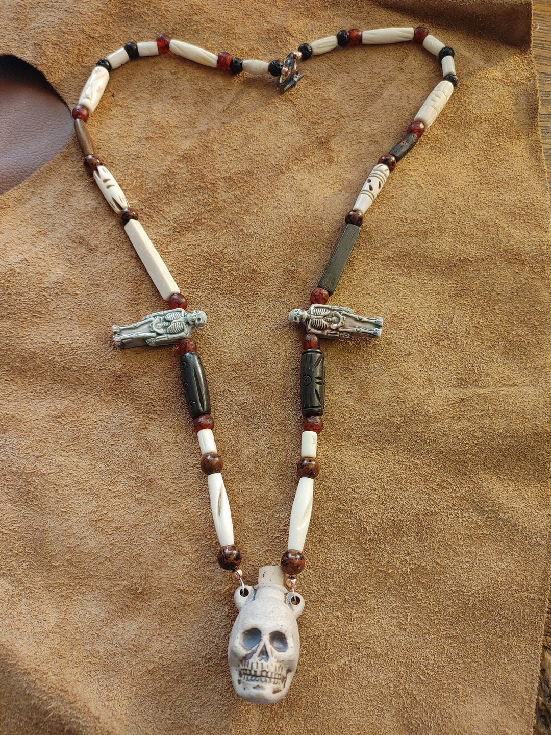 Guardian Spirits Peruvian Skull Jar & Obsidian Necklace - Etsy