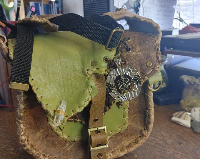 Mystical Lands: Fantasy Satchel With Quartz Crystal and Celtic Style ...