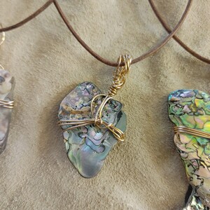 Puget Sound Radiance: Abalone Shell Pendants With Brass Wire Wrapping ...