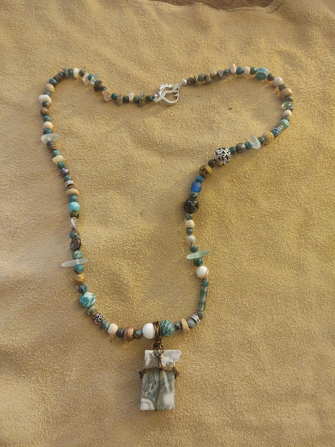 Mystic Tides - 8th Vein Ocean Jasper & Sea Treasures Necklace - Etsy