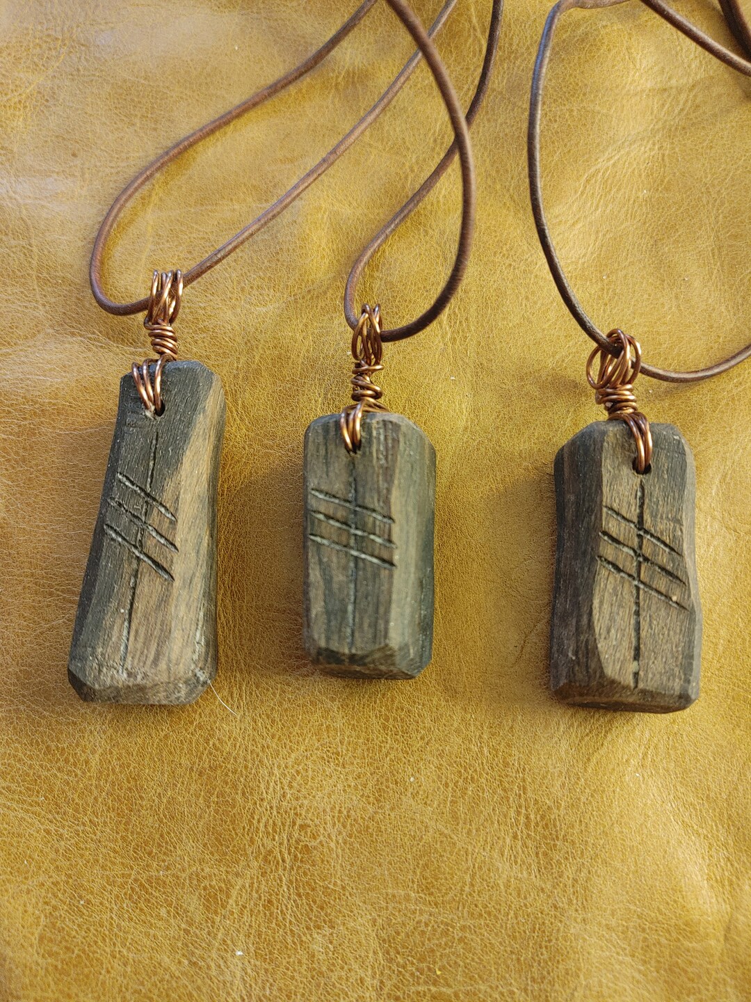 Ogham Reed-ngetal Irish Oak Bog Pendant Celtic Healing Symbol, Antique ...