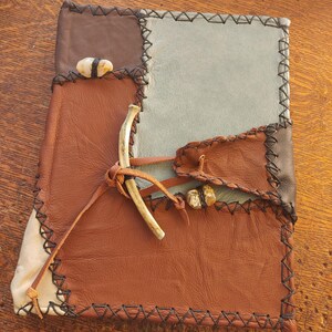 Custom Leather Bound Sketchbook/journal Book of Shadows With Elk Bone ...