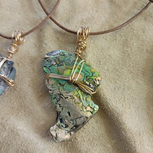 Puget Sound Radiance: Abalone Shell Pendants With Brass Wire Wrapping ...