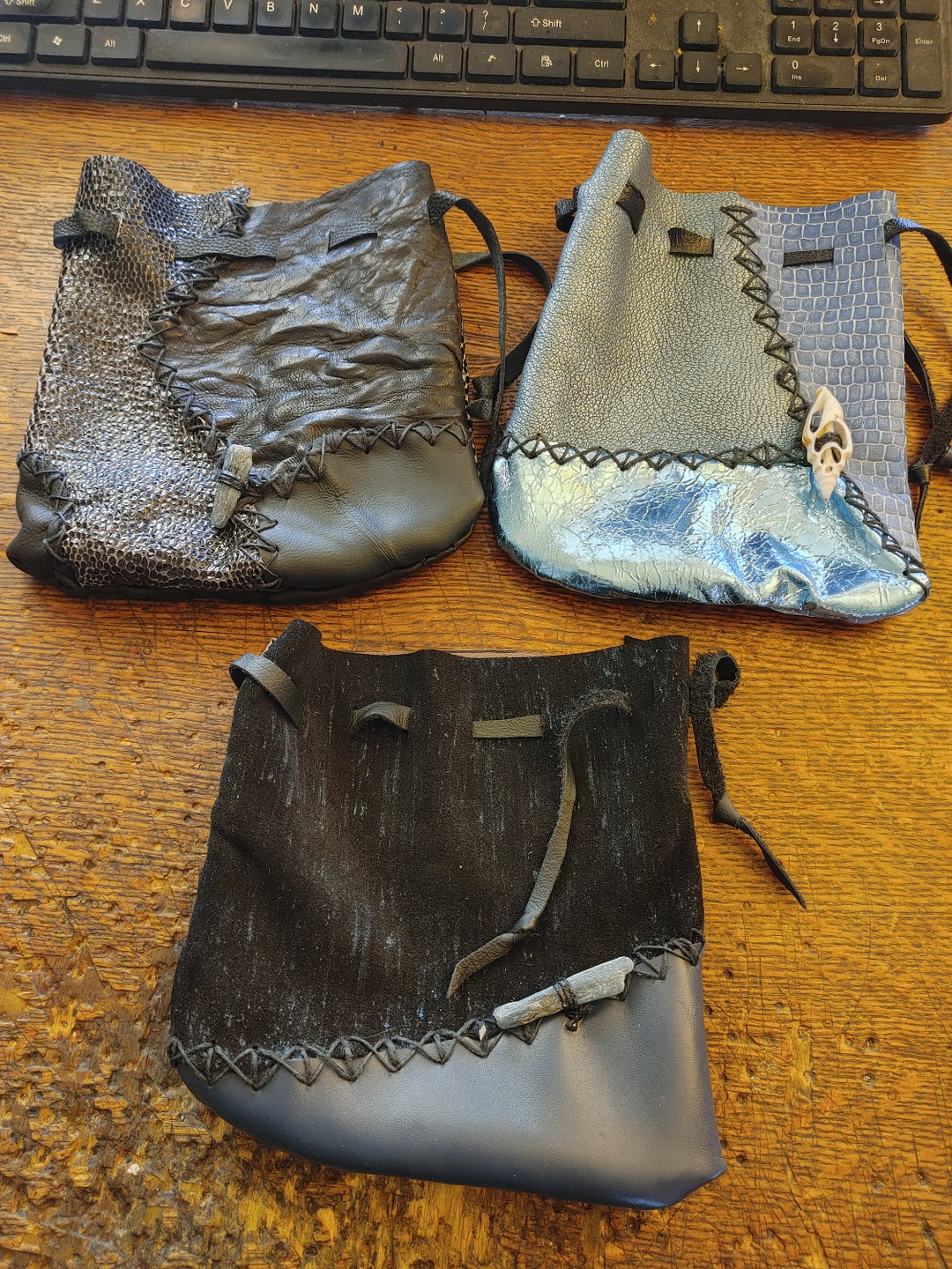 Italian Leather Cinch Pouches - Elegance for Runes and Tarot - Etsy