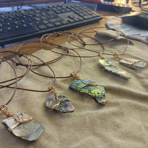 Puget Sound Radiance: Abalone Shell Pendants With Brass Wire Wrapping ...