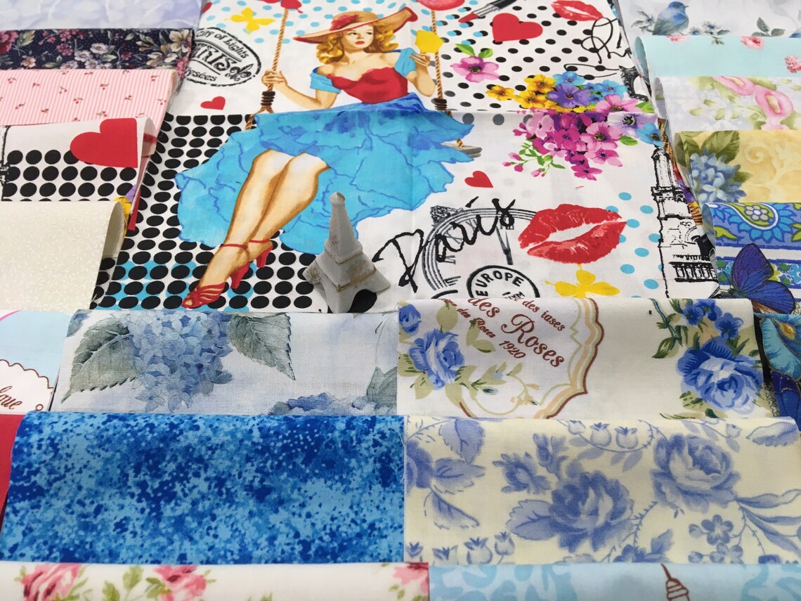 Girl in Love in Paris Pre-cut Quilt Kit | Etsy