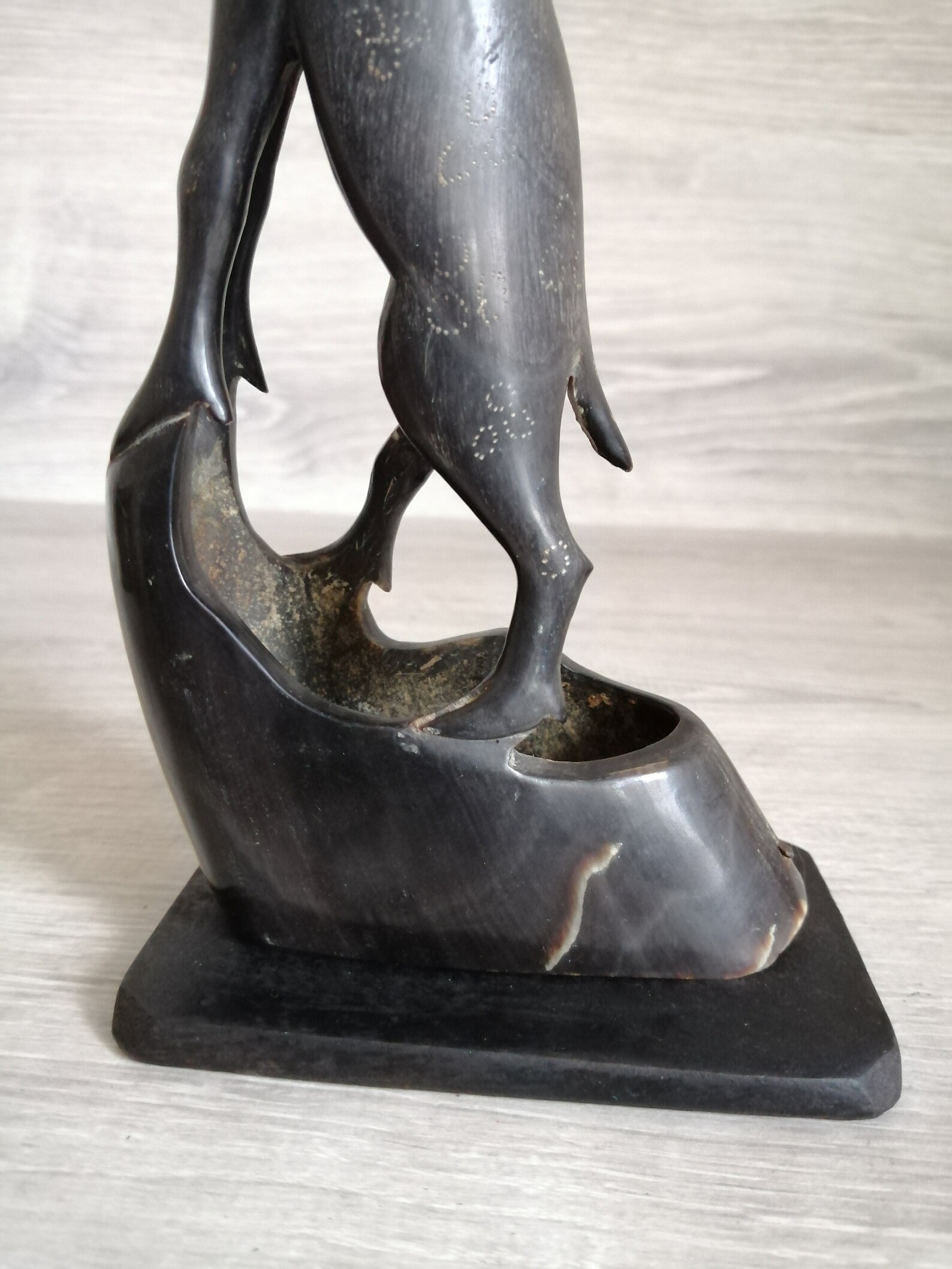 Vintage Hand Carved Horn Sculpture Figurine Deer From the 1970s, Mid ...