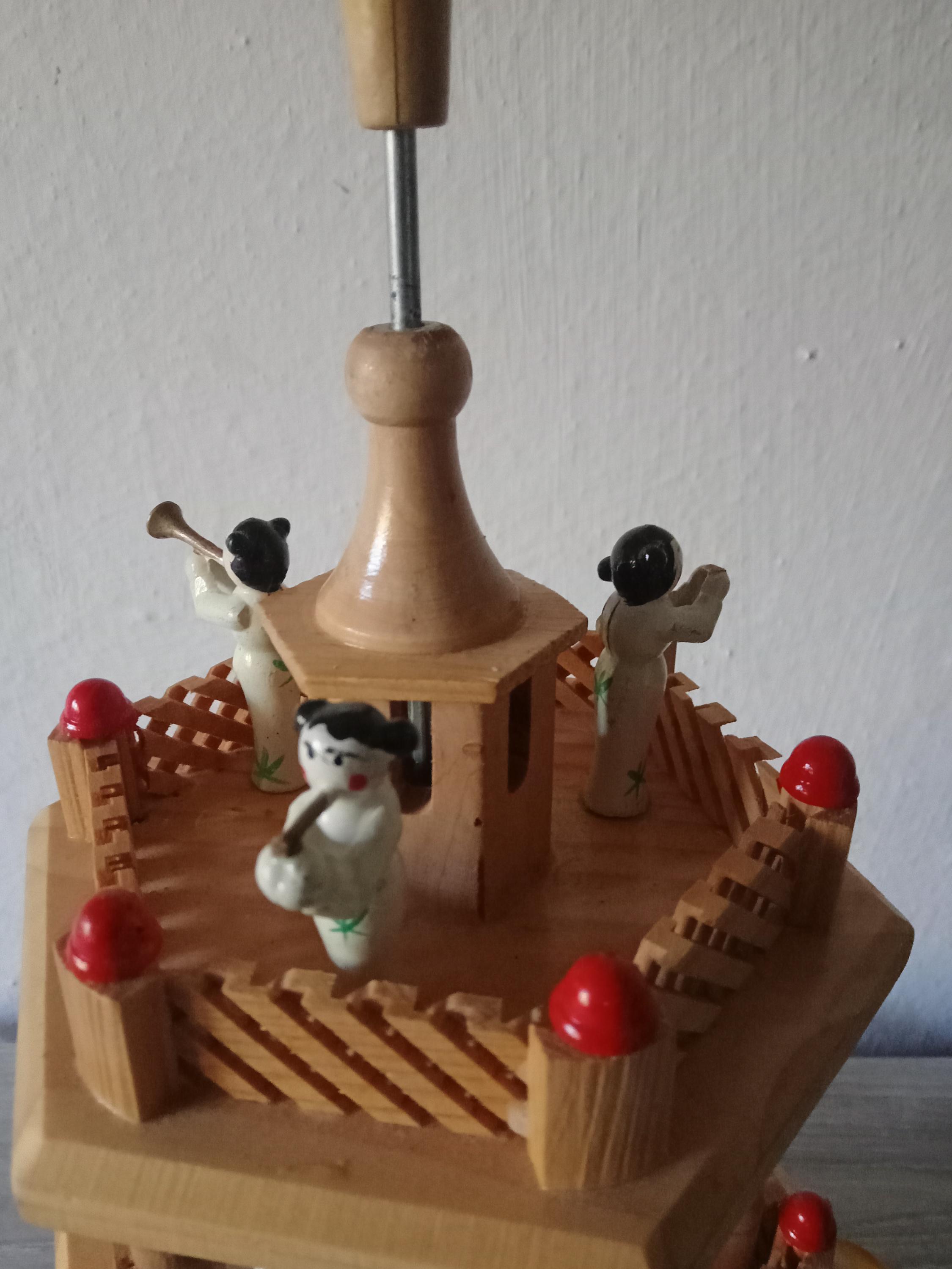 Large Vintage Christmas Handmade German Pyramid With Hand Carved Wooden ...