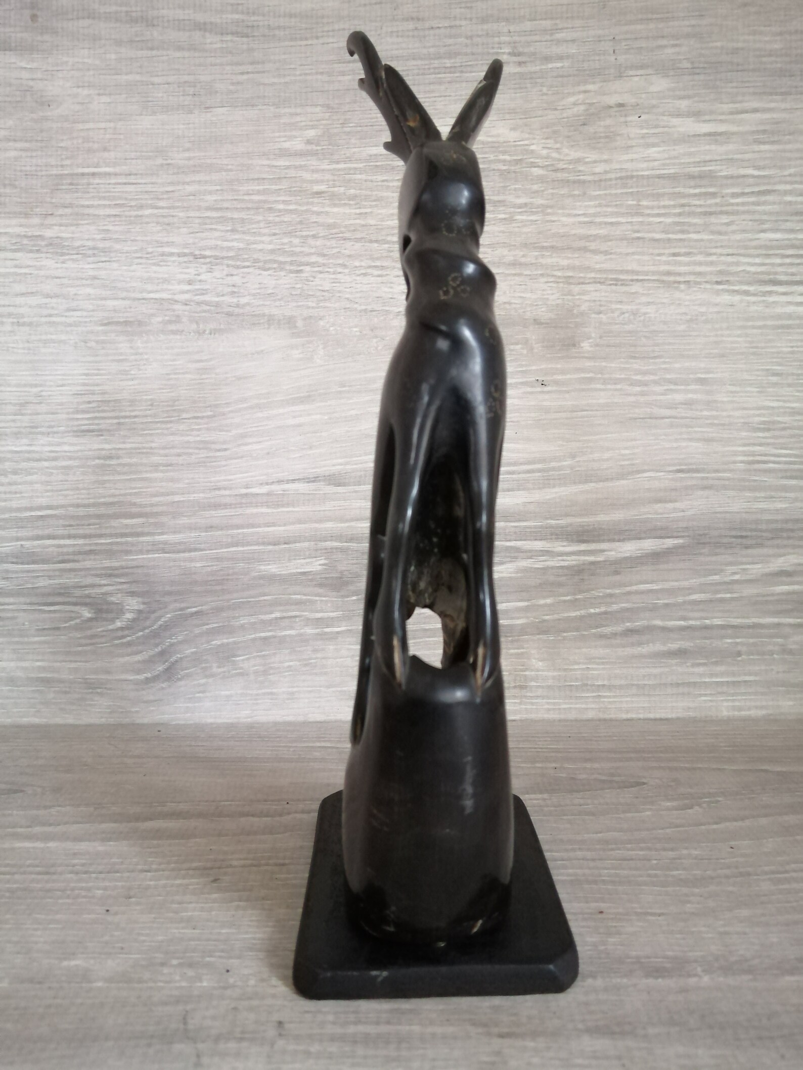 Vintage Hand Carved Horn Sculpture Figurine Deer From the 1970s, Mid ...