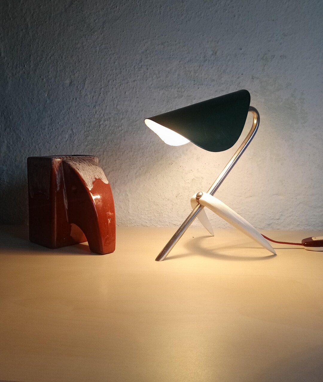 1950's Vintage Mid Century Triangle LUMET Poznan Lamp Retro Space Age ...
