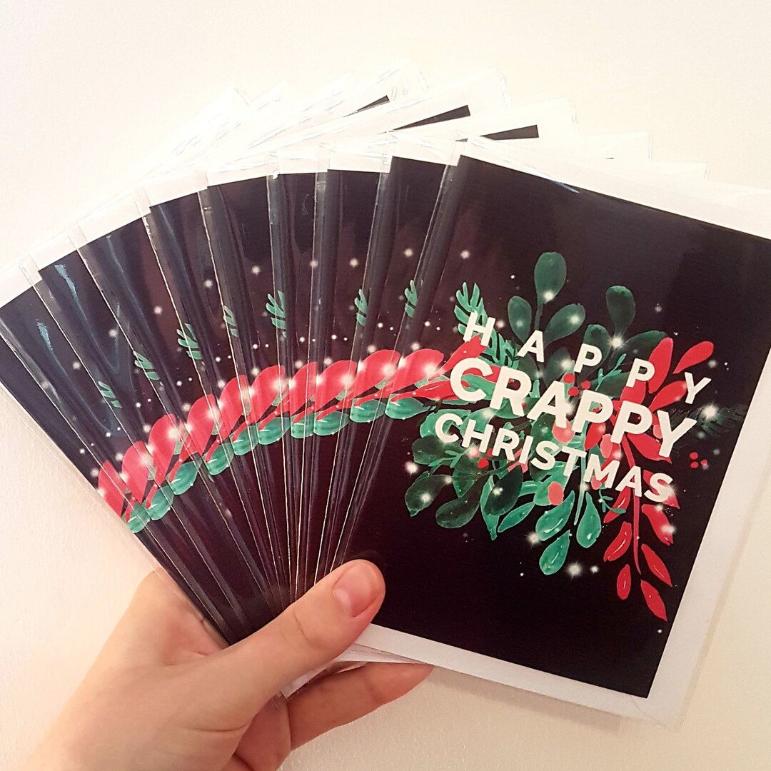 10 X Happy Crappy Christmas Cards - Etsy UK