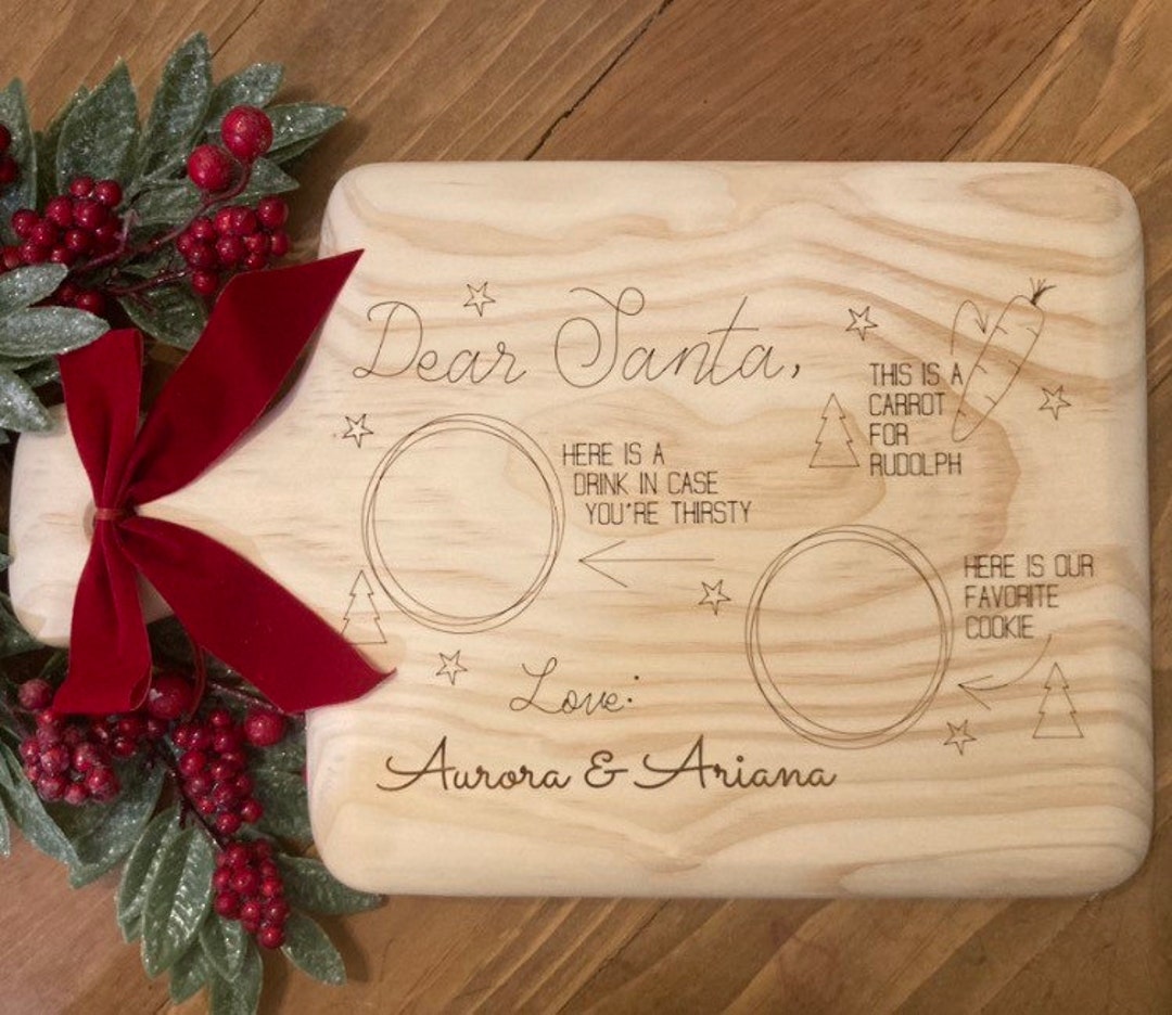 Laser Engraved Santa Cookie Tray , Christmas Gift, Christmas Kid ...