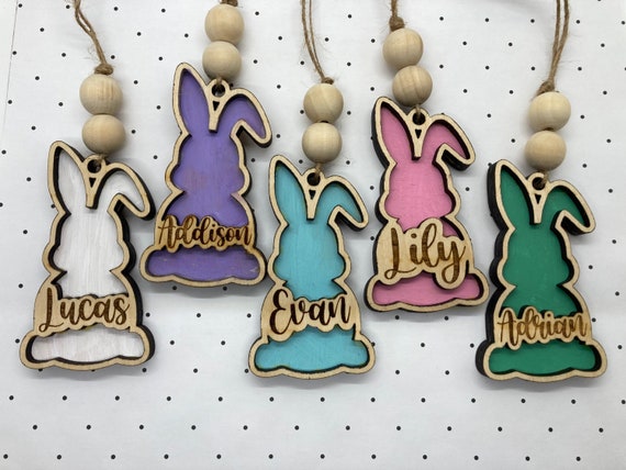 Personalized Bunny Tags Easter Name Tags Easter Bunny Place | Etsy