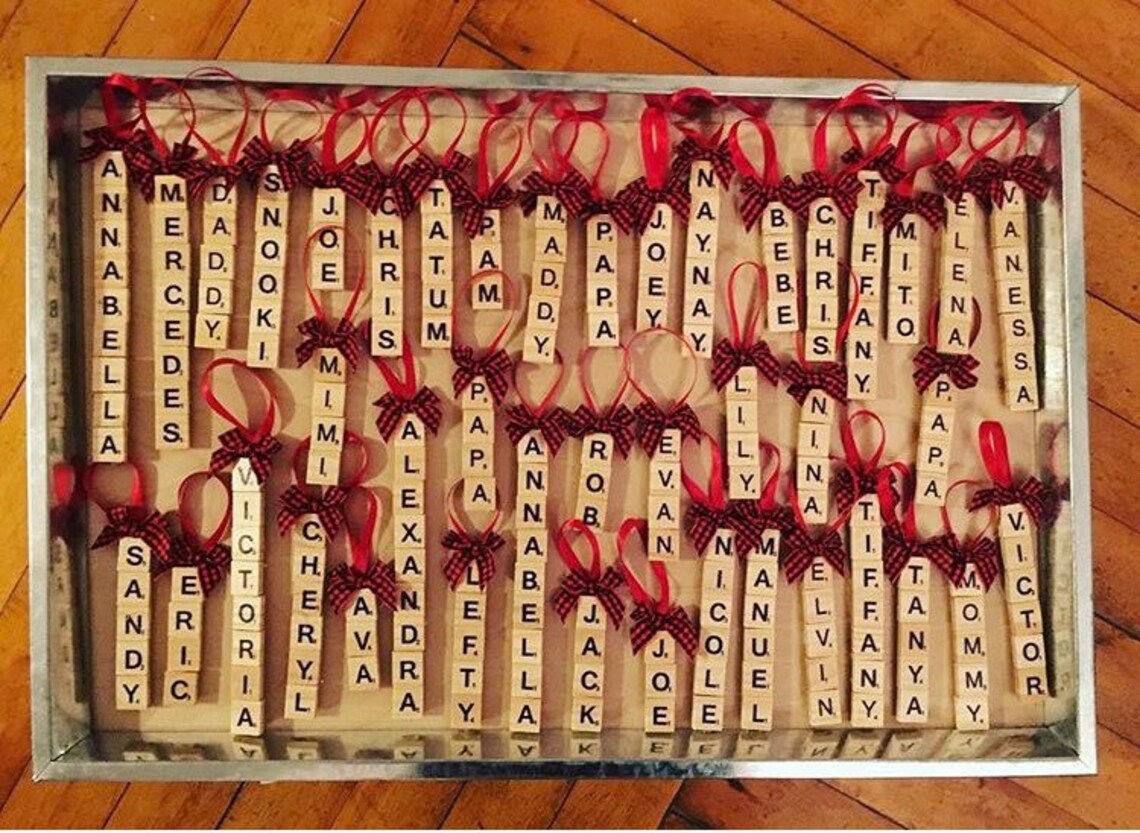 Personalized Scrabble Letter Name Ornaments Christmas 2022 - Etsy