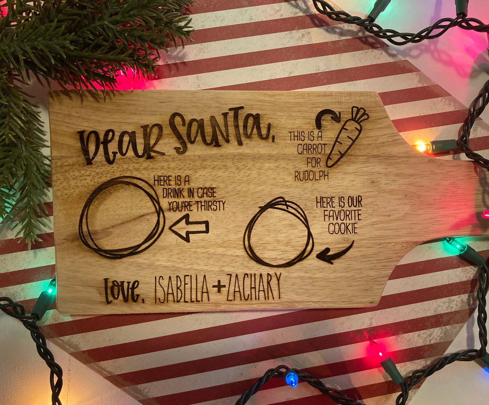 Laser Engraved Santa Cookie Tray Christmas Gift Christmas | Etsy