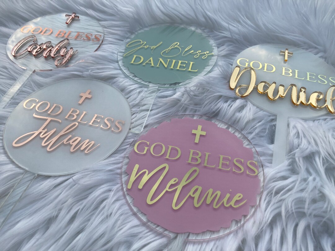 First Communion Cake Topper, Dedication Cake Topper, Custom Acrylic ...