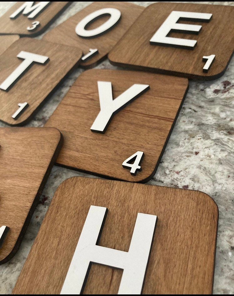 Scrabble Tile Wall Decor, Large Scrabble Tiles, Scrabble Letters for ...