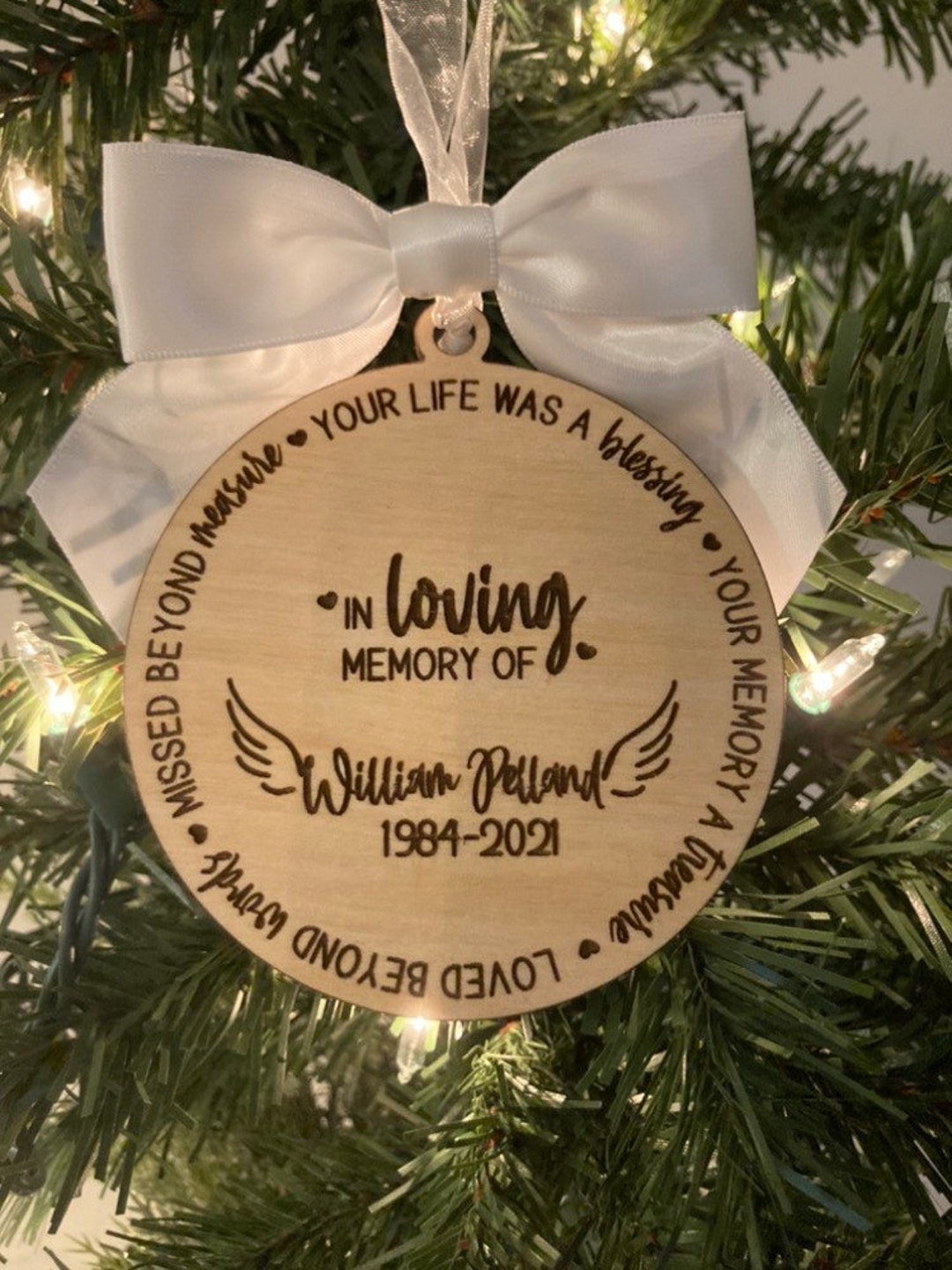 Personalized Memorial Christmas Ornament - Custom in Loving Memory ...