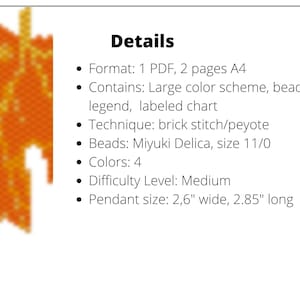 Maple Leaf Brick Stitch Pattern for Beaded Earrings, Keychain or ...