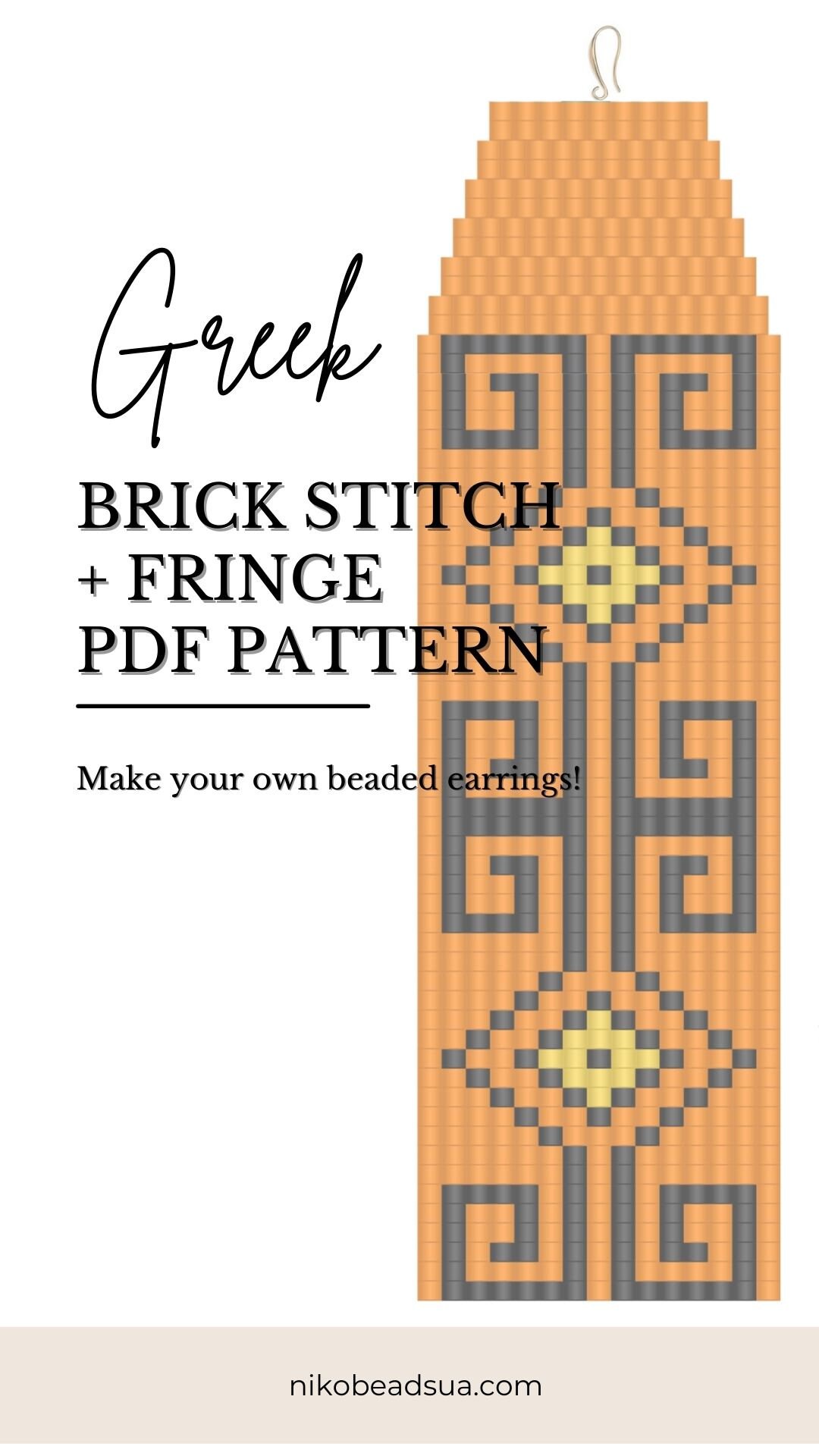 Greek Ornament Brick Stitch Pattern for Fringe Beaded - Etsy