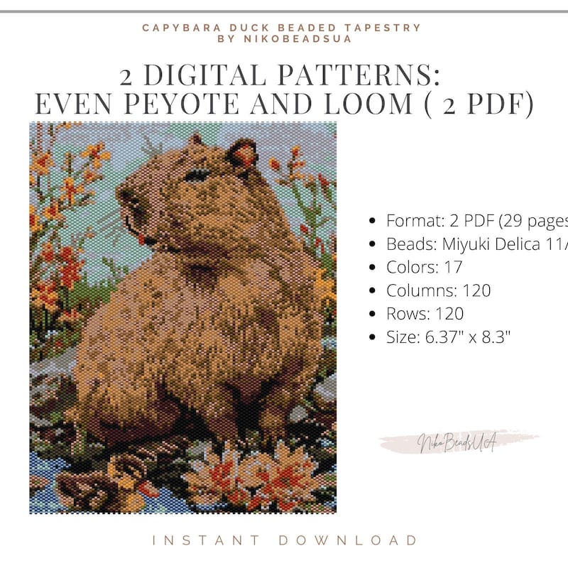Capybara Bead Pattern - Etsy