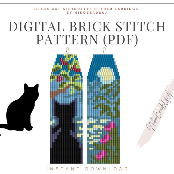 Cat Beaded Earrings - Etsy