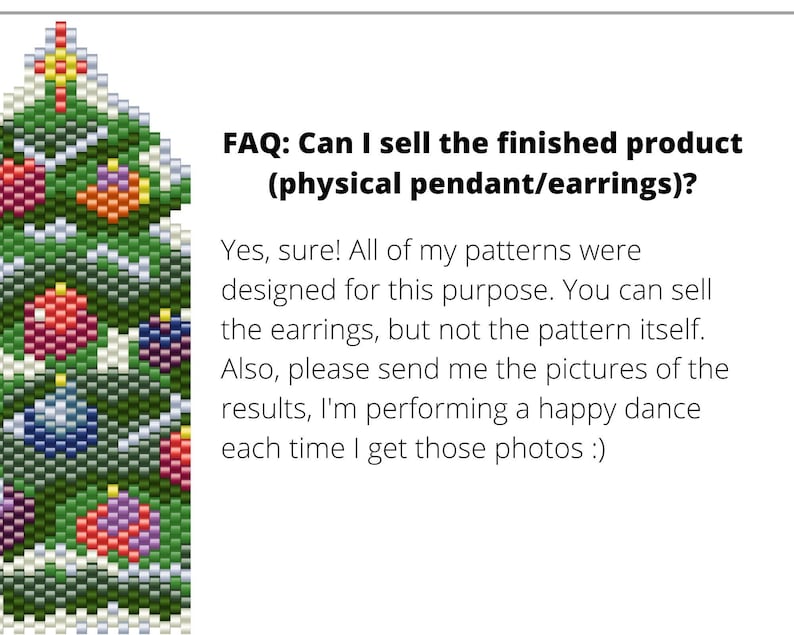 Christmas Tree Brick Stitch Pattern for Beaded Earrings, Keychain or ...