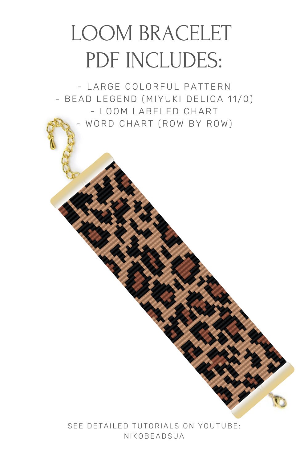 Leopard Print Loom Pattern for Beaded Bracelet Animal - Etsy