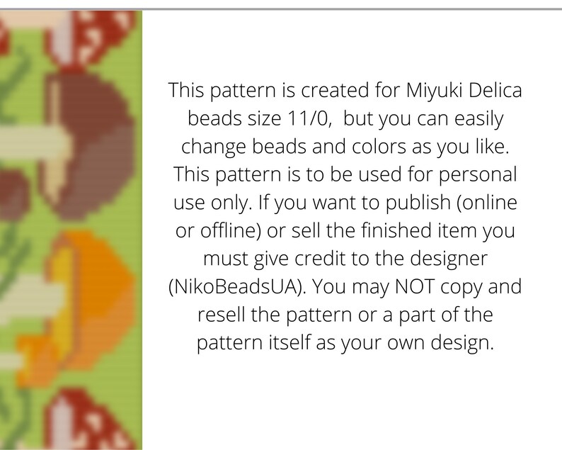 Mushrooms Loom Pattern for Beaded Bracelet Forest Pattern - Etsy