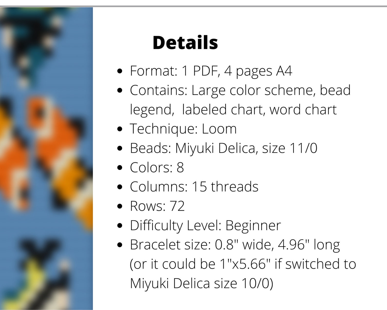 Fish Loom Pattern for Beaded Bracelet Summer Pattern DIY - Etsy