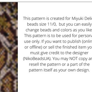 Snake Print Loom Pattern for Beaded Bracelet, Animal Pattern, DIY ...
