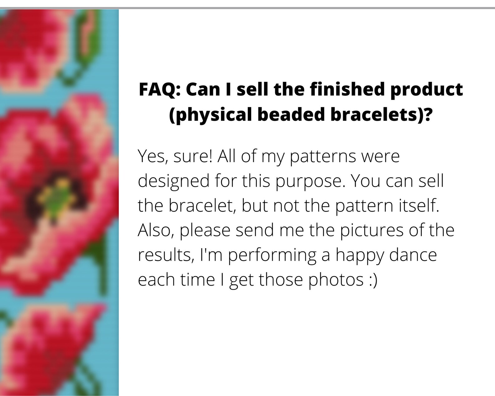 Poppy Loom Pattern for Beaded Bracelet, Flower Pattern, DIY Beaded ...