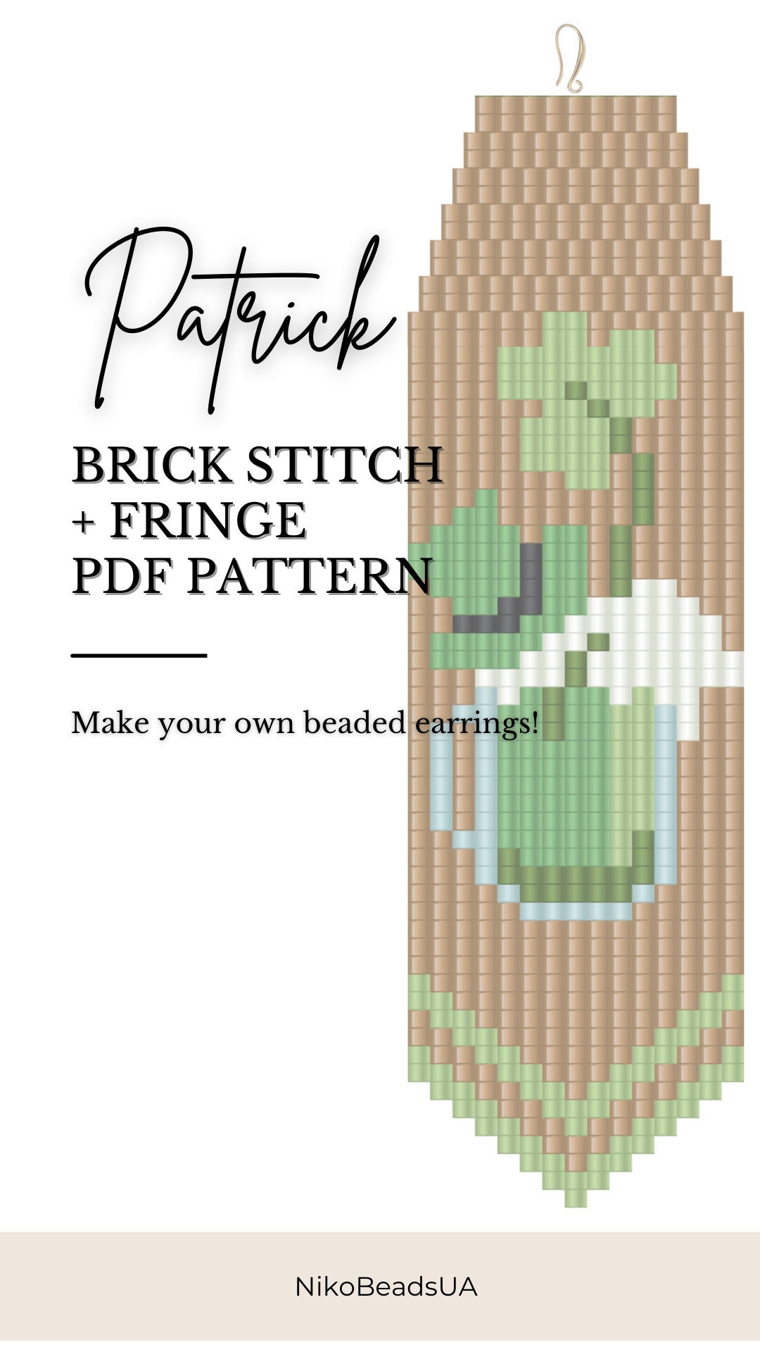 Mug of Ale Brick Stitch Pattern for Fringe Beaded Earrings St - Etsy