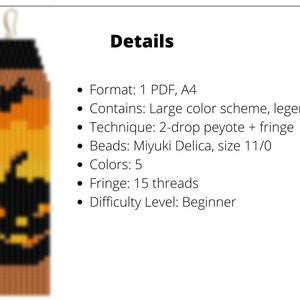 Halloween Brick Stitch Pattern for Fringe Beaded Earrings | Etsy