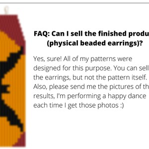 Bat Brick Stitch Pattern for Fringe Beaded Earrings, Halloween Pattern ...