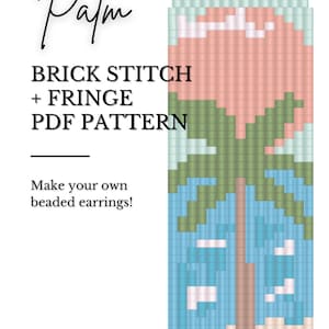 Palm Tree Brick Stitch Pattern for Fringe Beaded Earrings - Etsy