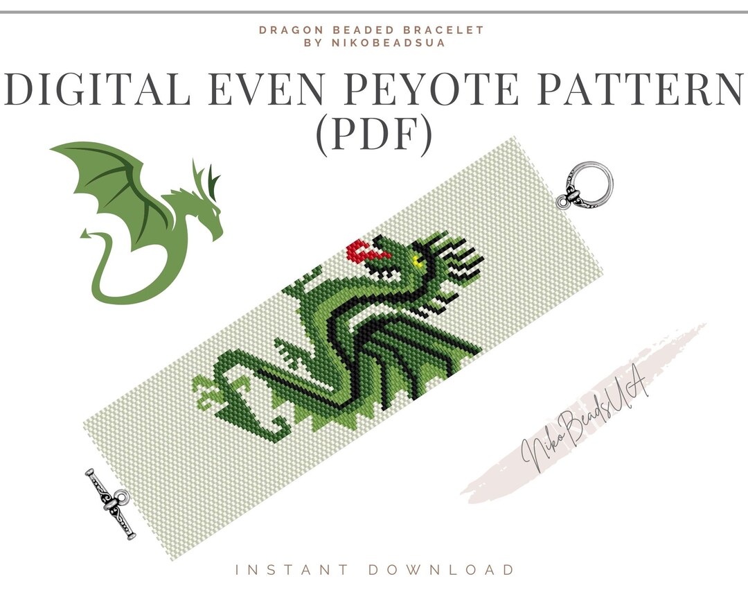 Dragon Even Peyote Pattern for Beaded Bracelet, Chinese Horoscope ...