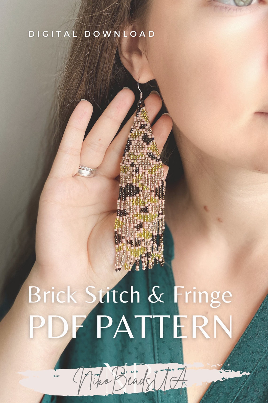 Snake Brick Stitch Pattern for Fringe Beaded Earrings Snake | Etsy
